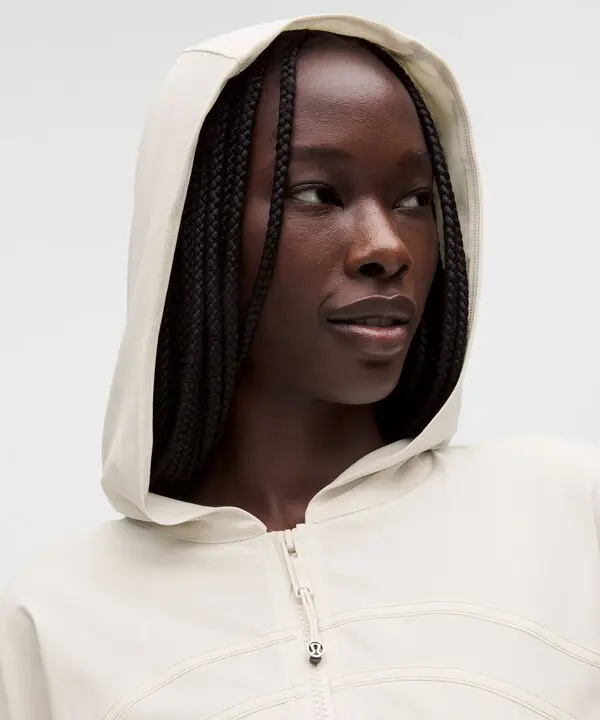 Lululemon Define Hooded Track Jacket - Light Ivory/Wacky Khaki